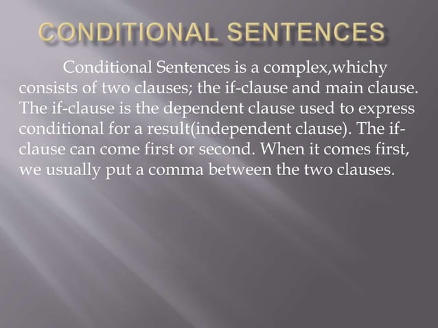 Conditional sentences | PPT