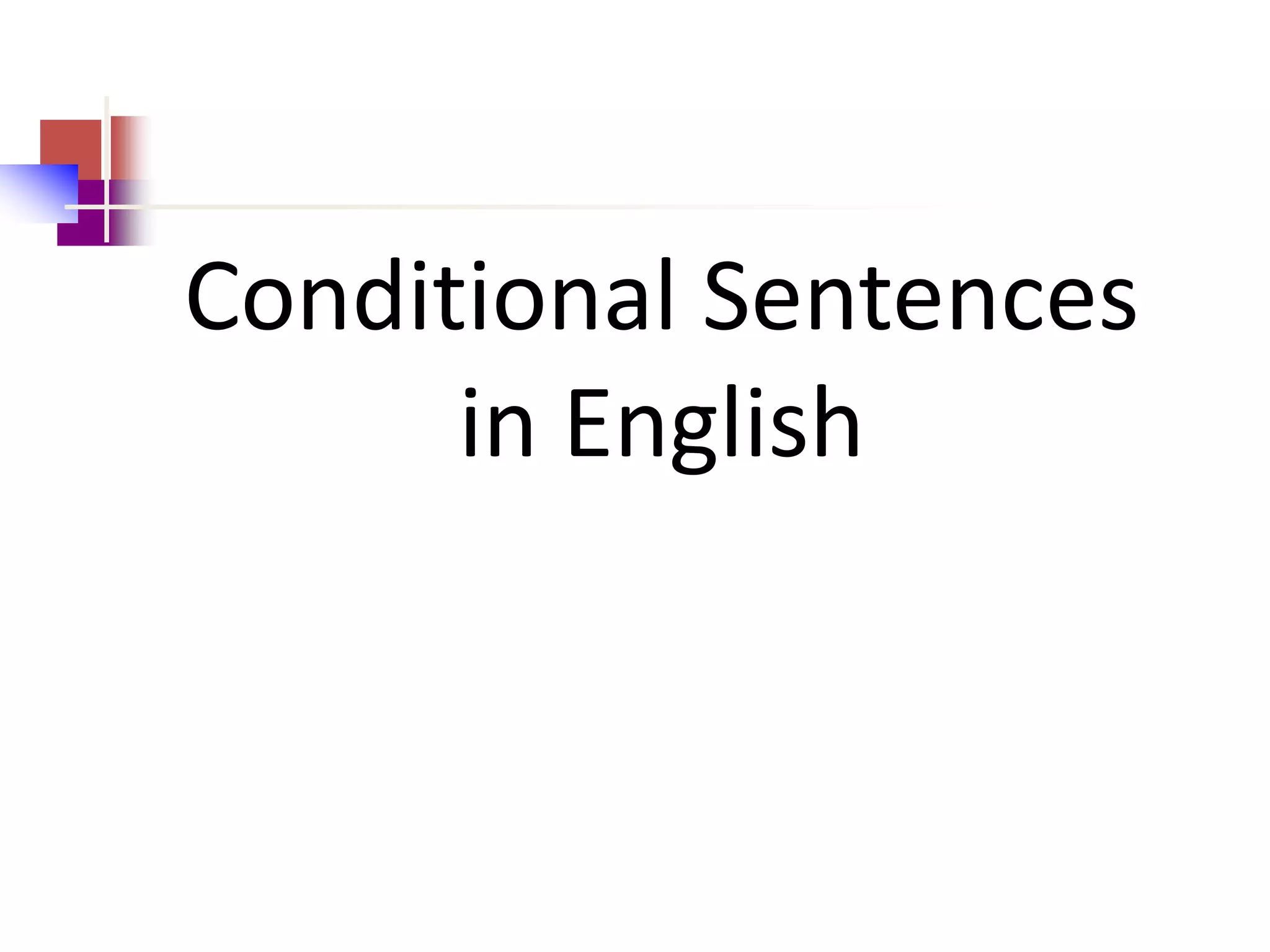Conditional sentences | PPT