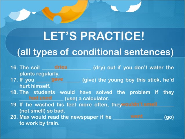 conditional sentences in English - explanation and exercises | PPTX