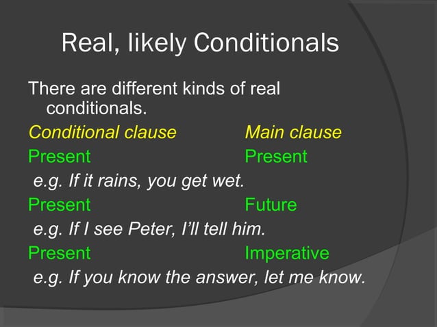 Conditional sentences 3 types | PPT