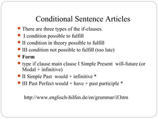 Conditional sentences article | PPT