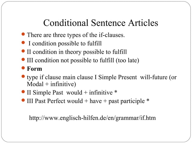 Conditional sentences article | PPT