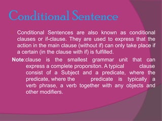 Conditional sentence shoftskill | PPT