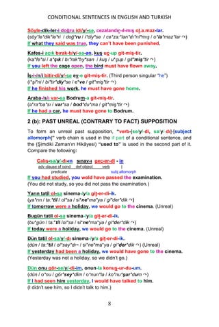 Conditional sentences in english and turkish | PDF