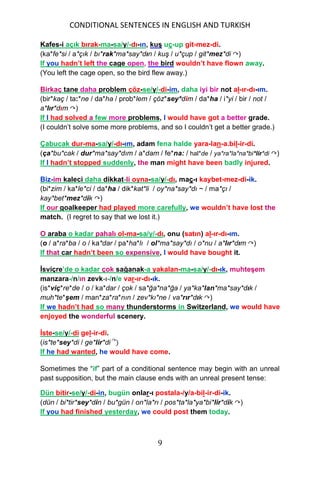 Conditional sentences in english and turkish | PDF