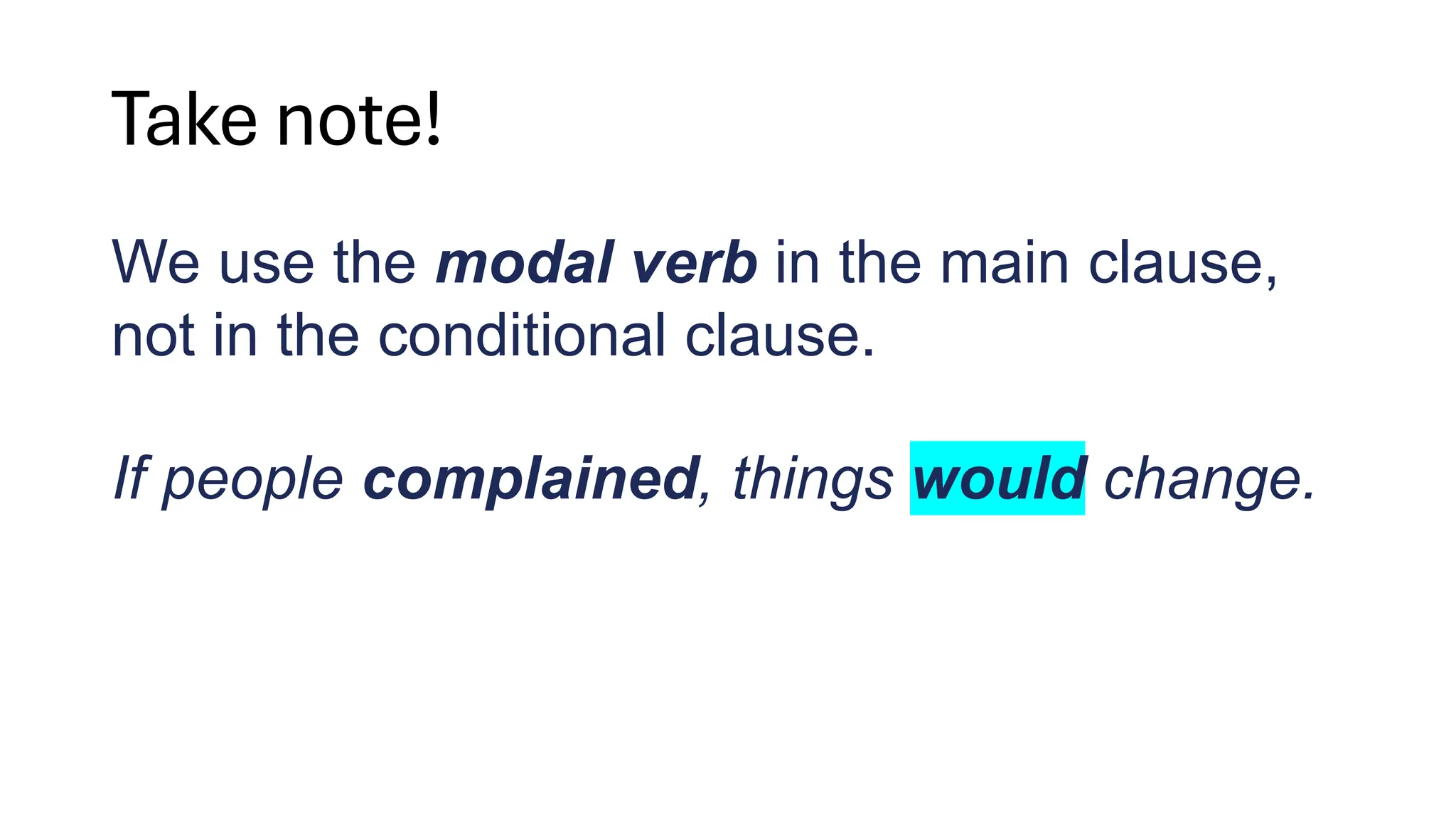 types of Conditionals ...