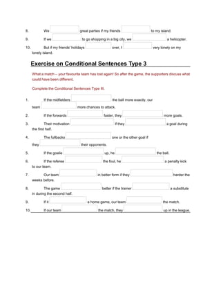 Conditional sentences, notes and exercises | DOC