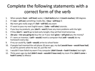 Conditional Sentences Top Notch 3 B | PPTX