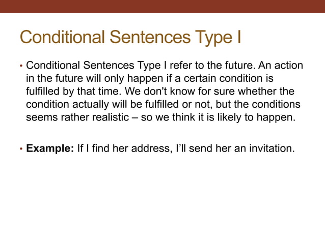 Conditional sentences type I and II | PPT