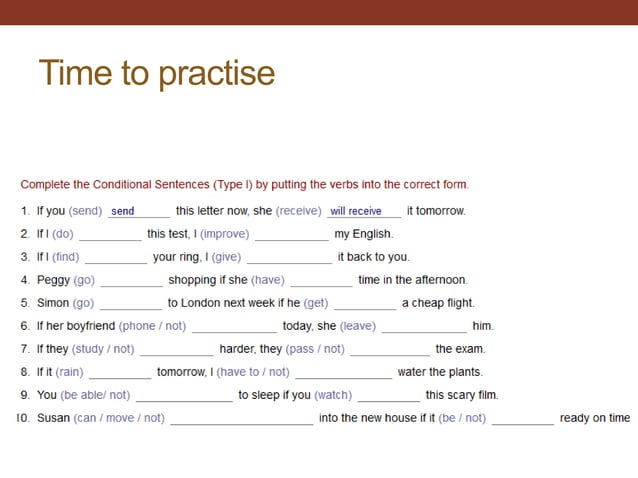 Conditional sentences type I and II | PPT