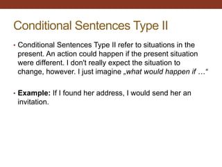 Conditional sentences type I and II | PPT