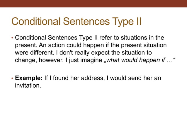 Conditional sentences type I and II | PPT