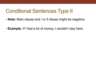Conditional sentences type I and II | PPTX