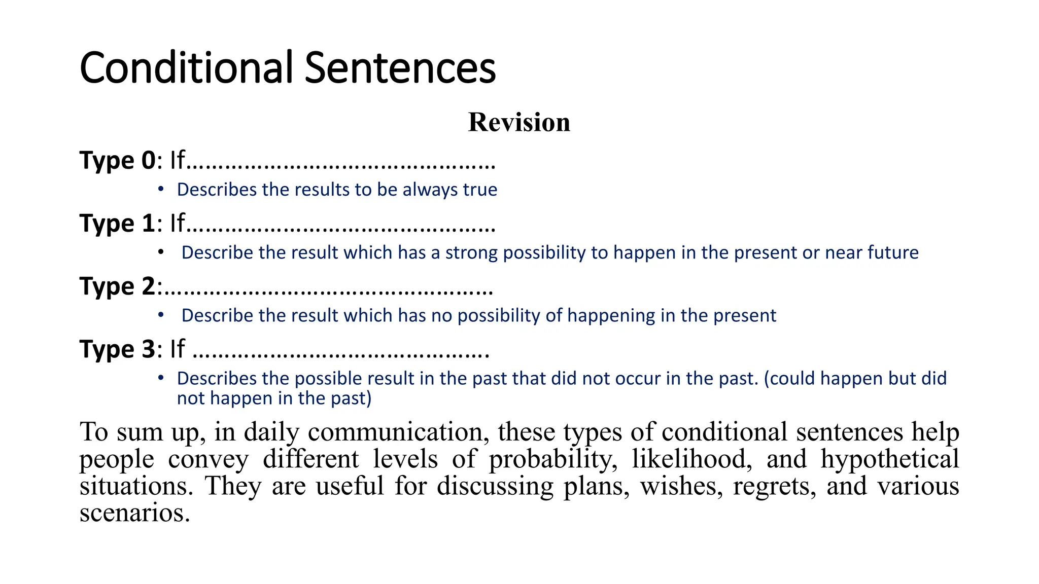 Conditional Sentences in English | PPTX | Programming Languages | Computing