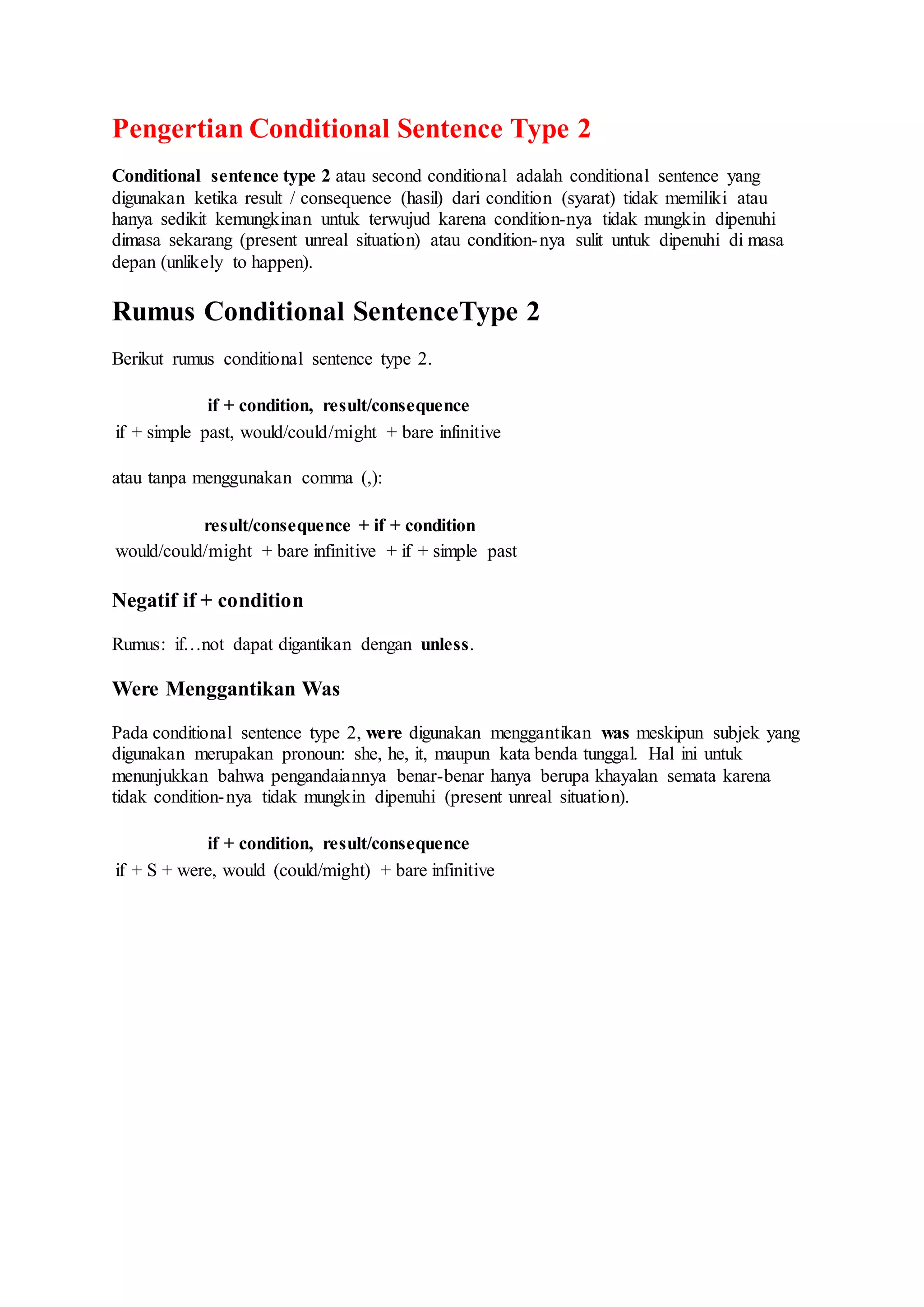 Conditional Sentence type 1 2 3 | DOCX