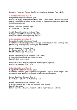 Conditional Sentence type 1 2 3 | DOCX