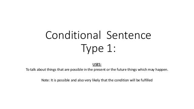 Conditional sentence type i