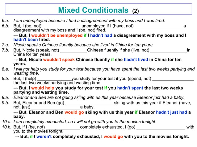 Conditionals Exercises | PPT