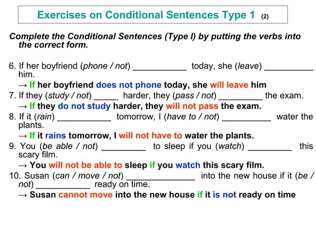 Conditionals Exercises | PPT