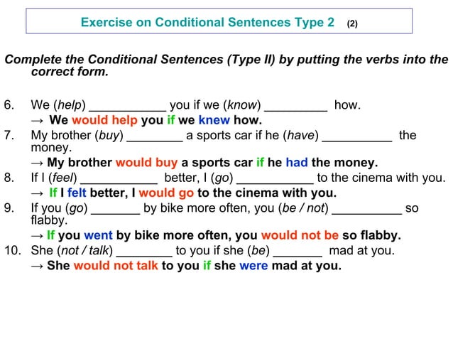 Conditionals Exercises | PPT
