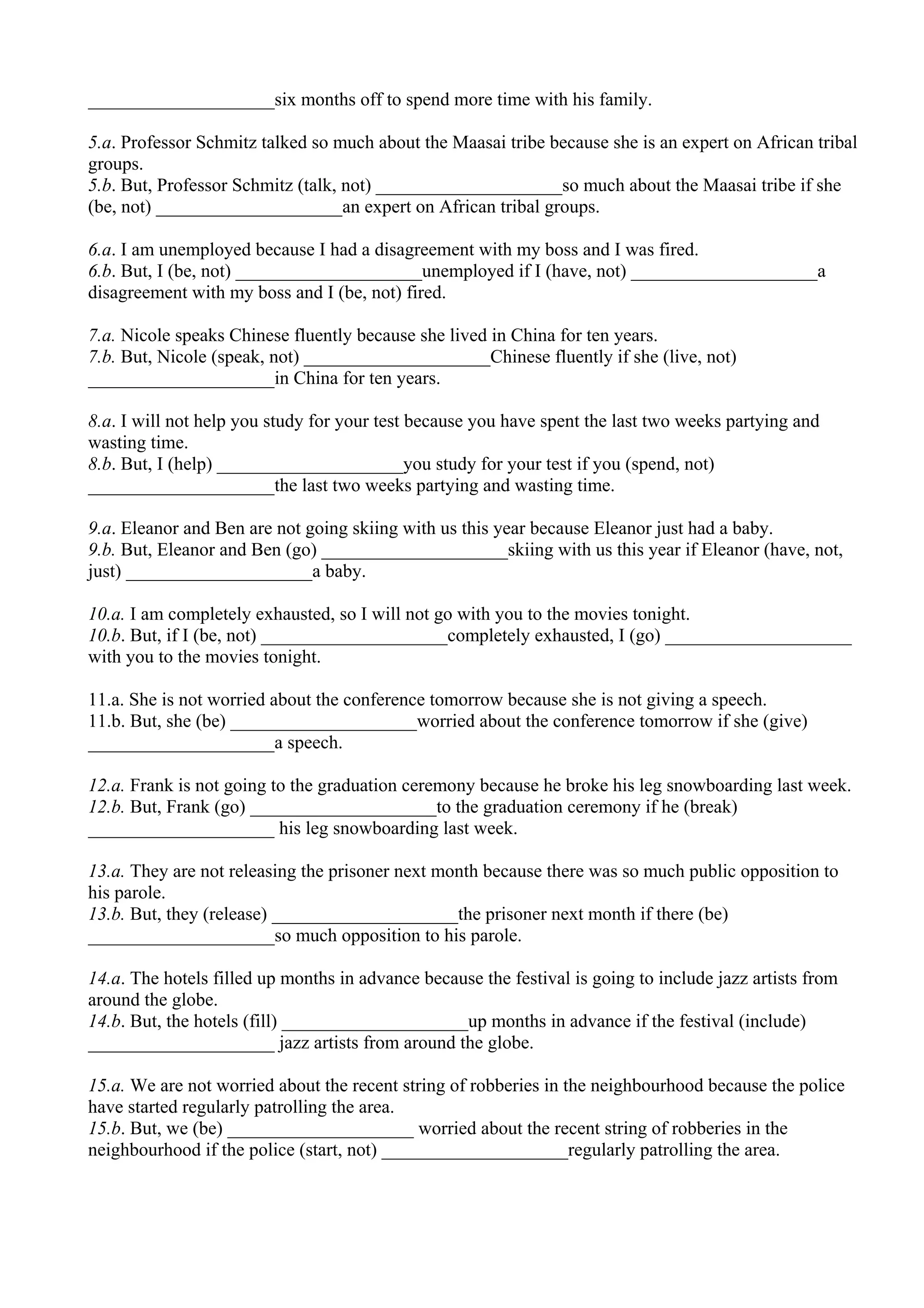 Conditionals Exercises 1 | PDF