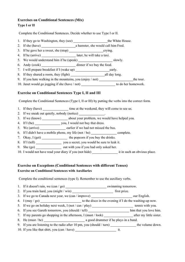 Conditionals Exercises 1 | PDF