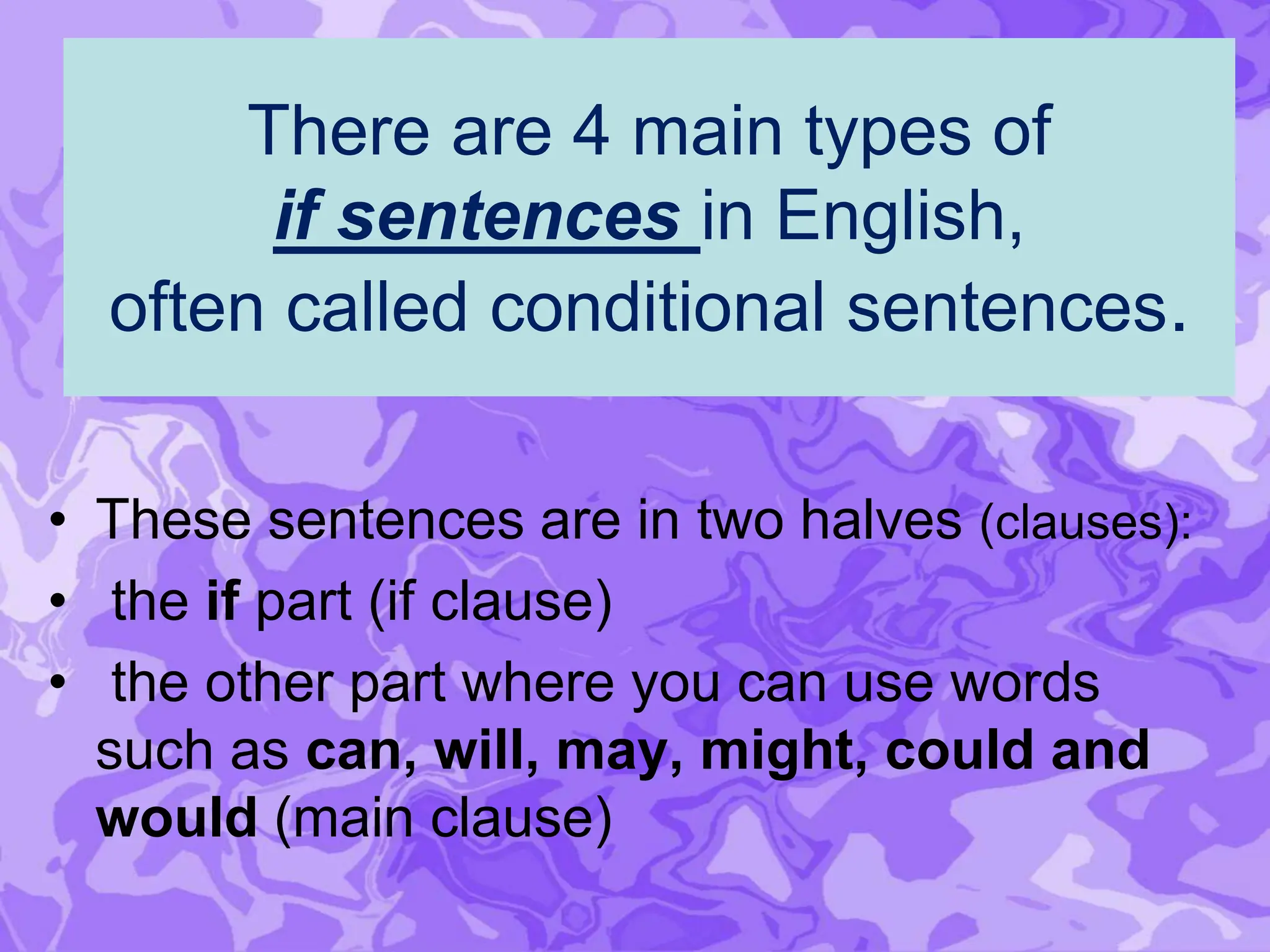 4 types of conditional sentences described | PPT