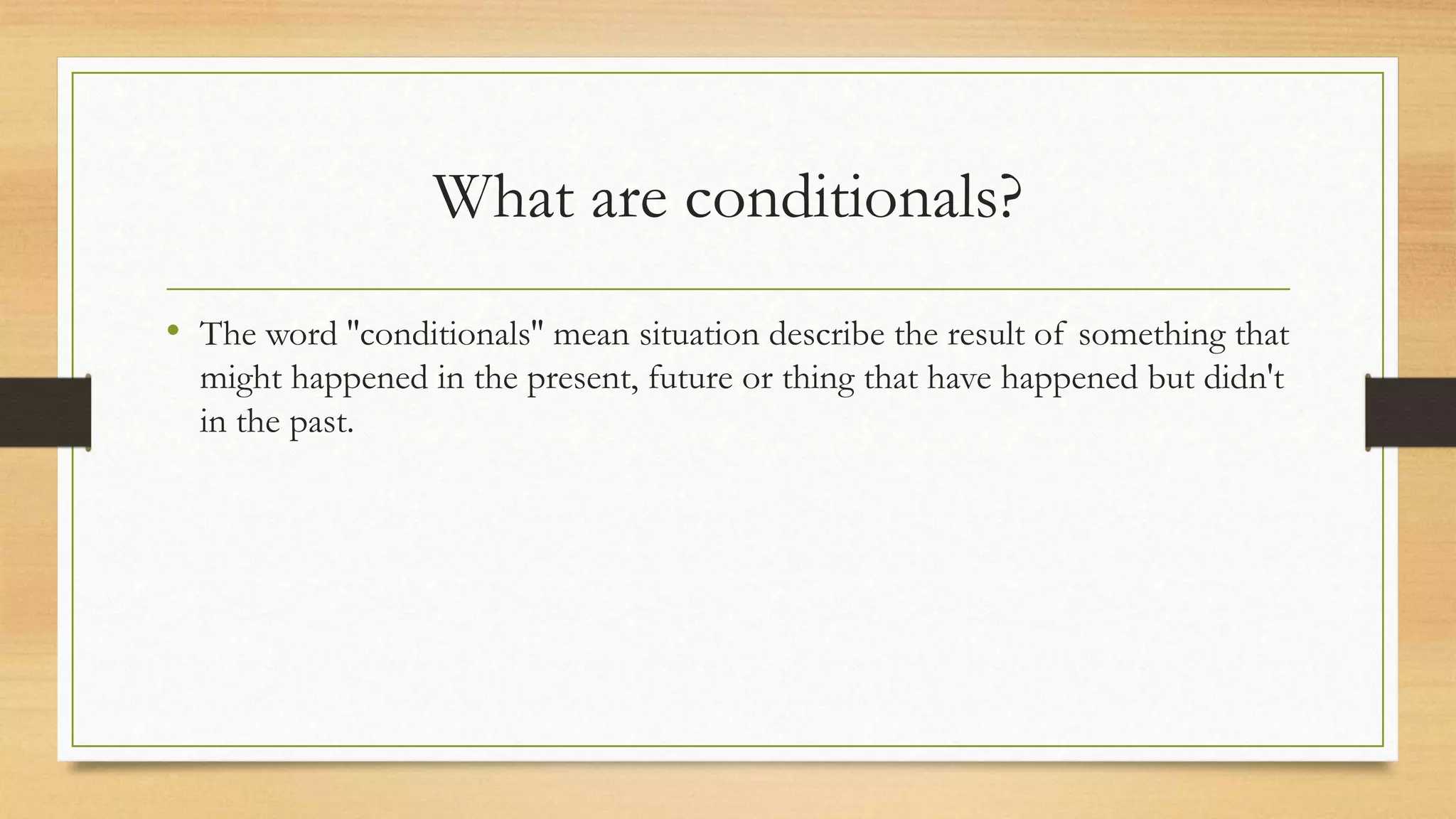 Conditionals power point | PPT