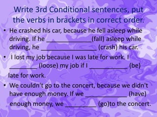 Zero, First, Second and Third Conditionals ppt | PPTX