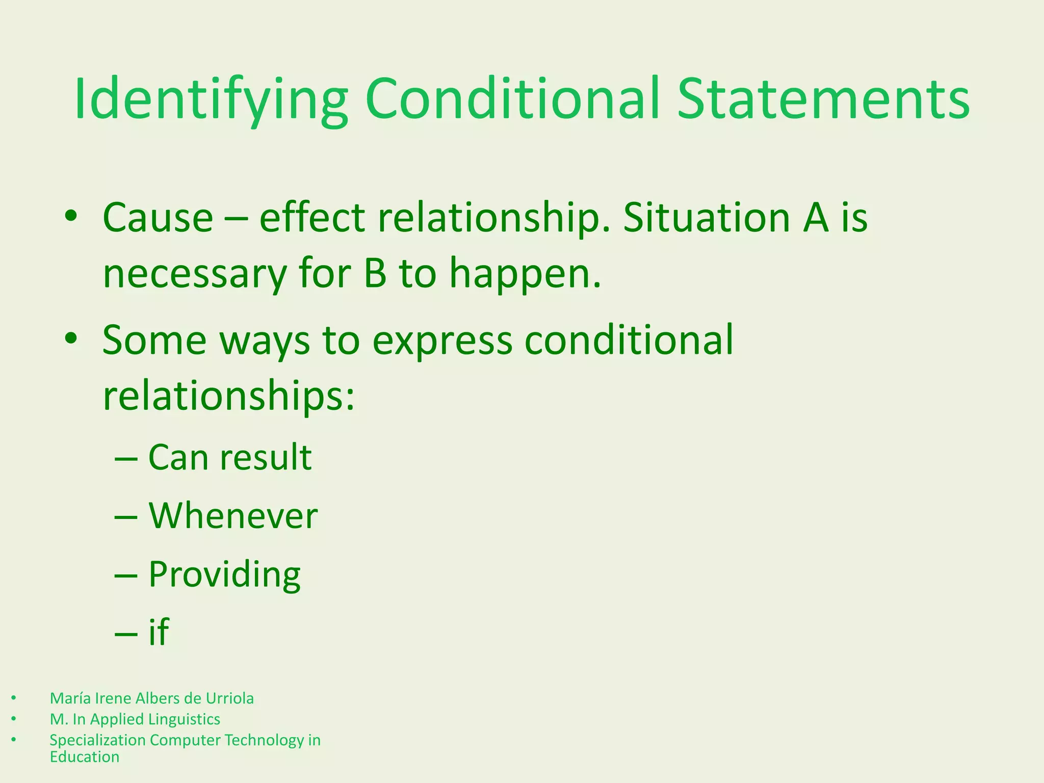 Conditionals in English | PPTX
