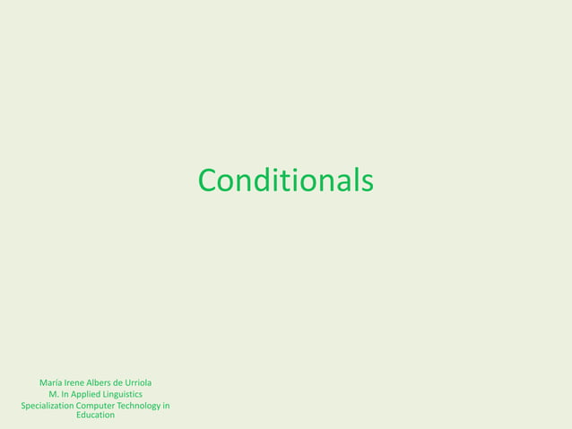 Conditionals in English | PPTX