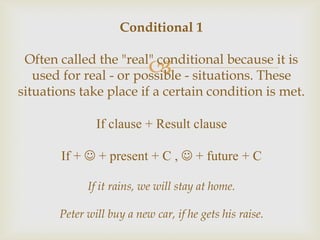 English conditionals presentation for intermediate | PPT