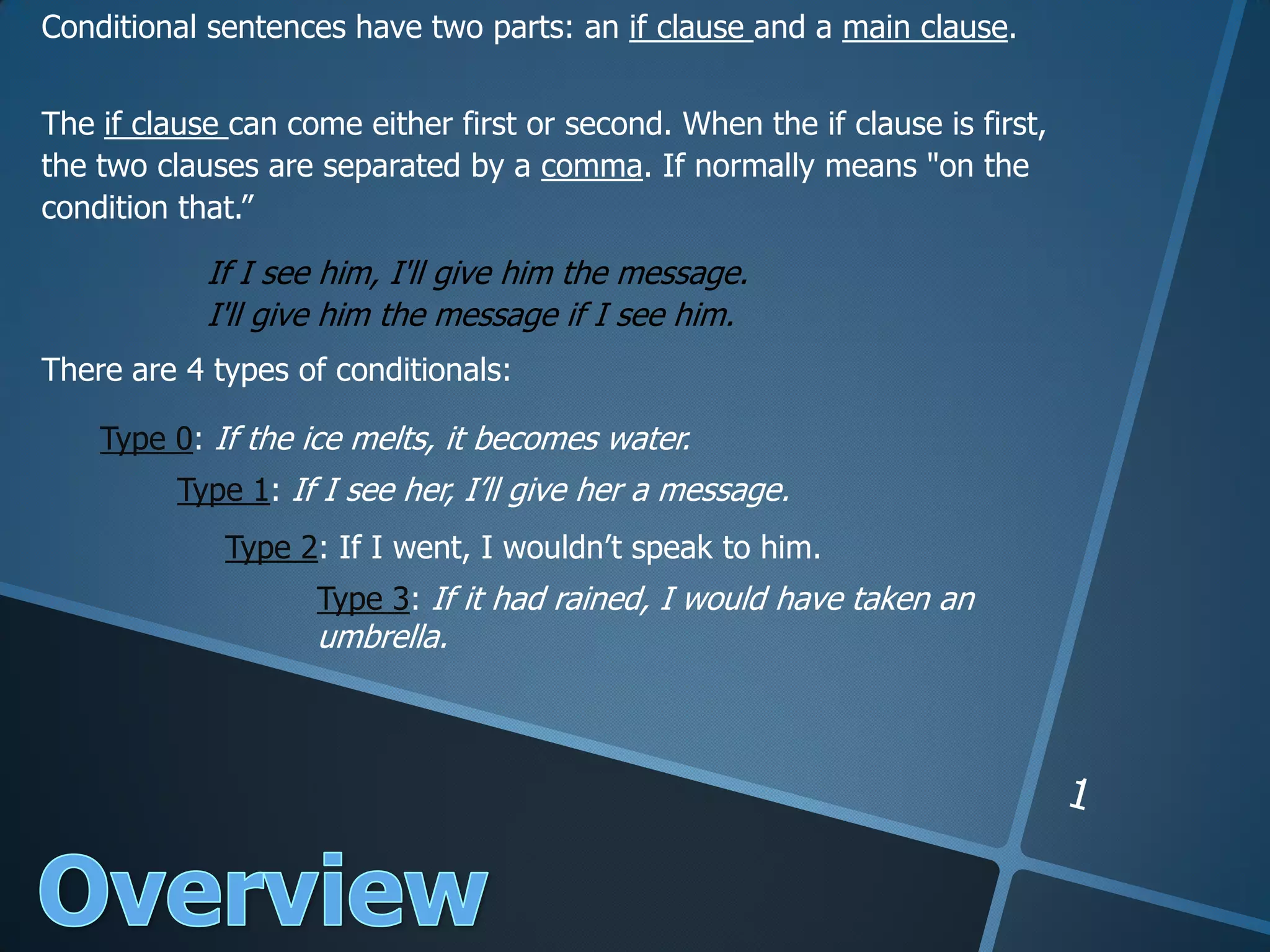Conditionals slideshare | PPTX