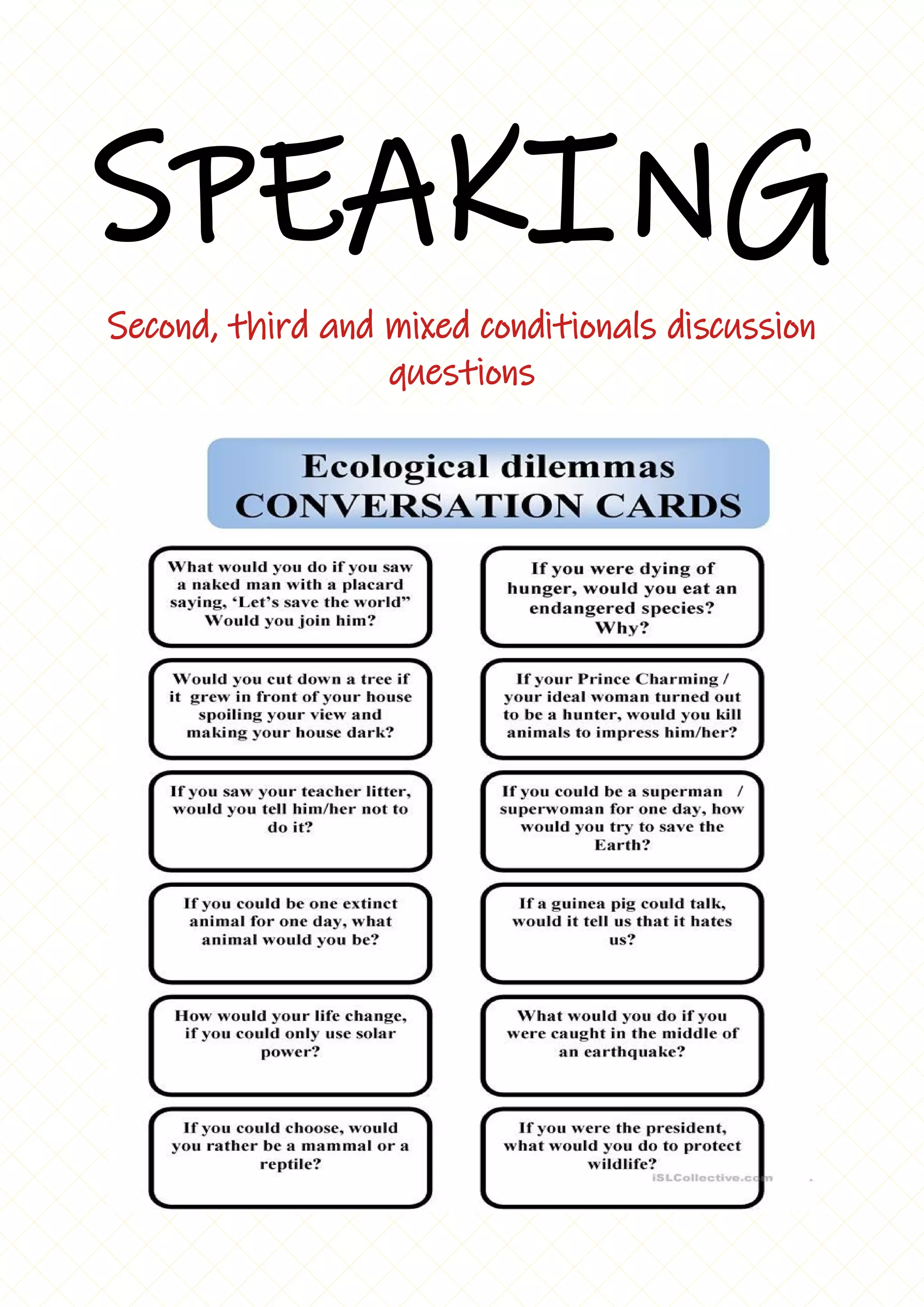Speaking CONDITIONALS | PDF