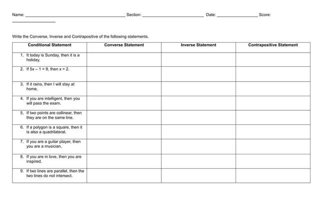 IF- THEN Conditional statements activity.docx | Science