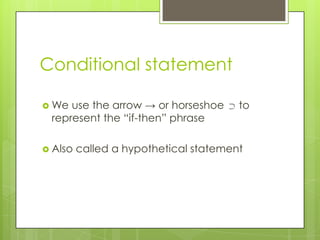 Conditional statement and material implication | PPT