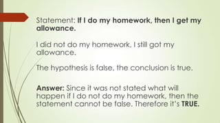 Logic Statements:Conditional statements | PPTX
