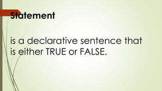Logic Statements:Conditional statements | PPTX