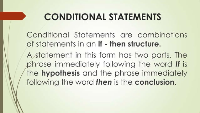 Logic Statements:Conditional statements | PPT