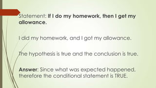 Logic Statements:Conditional statements | PPTX