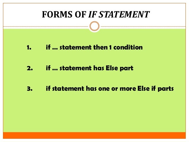 Conditional statements