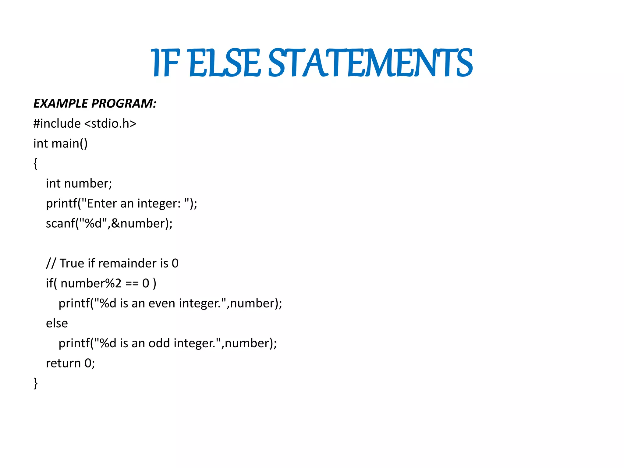 Conditional statements | PPTX