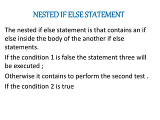 Conditional statements | PPTX