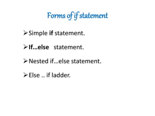 Conditional statements | PPTX