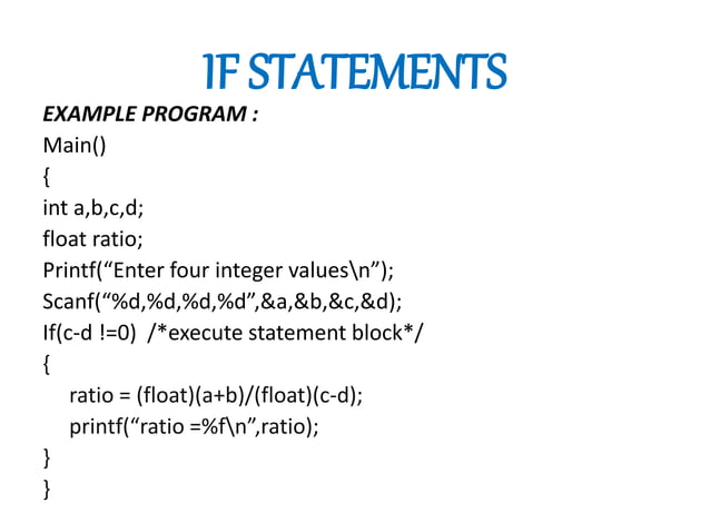 Conditional statements | PPTX