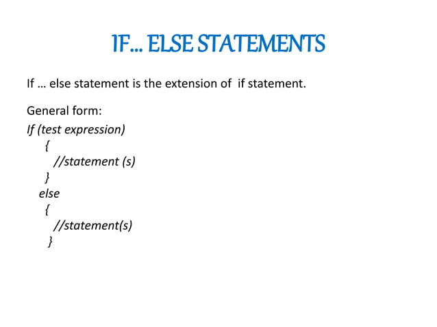 Conditional statements | PPTX