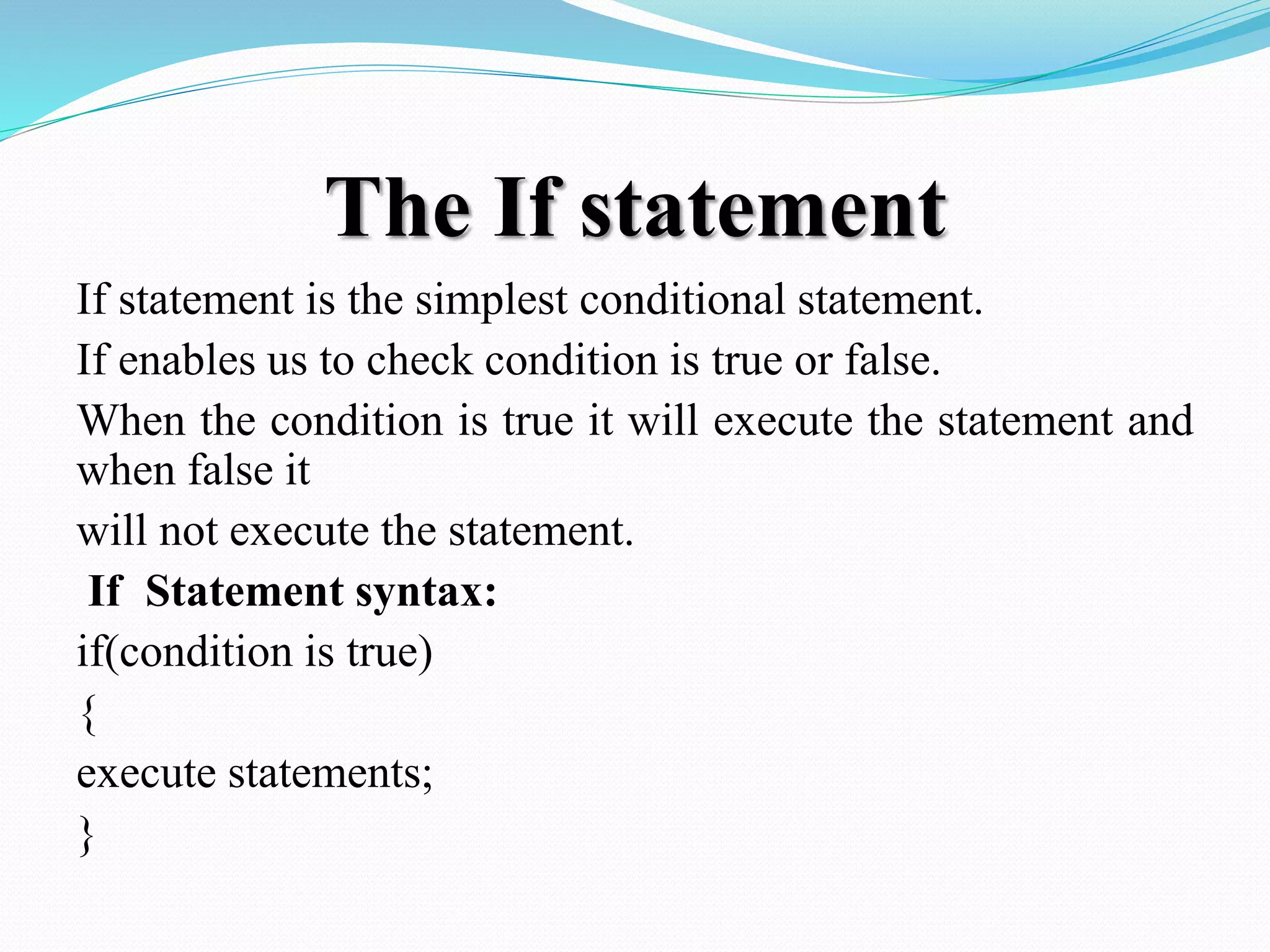Conditional statements & Loops | PPT