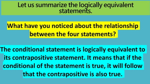 CONDITIONAL STATEMENTS AND ITS LOGICAL EQUIVALENCE.pptx | Programming Languages | Computing