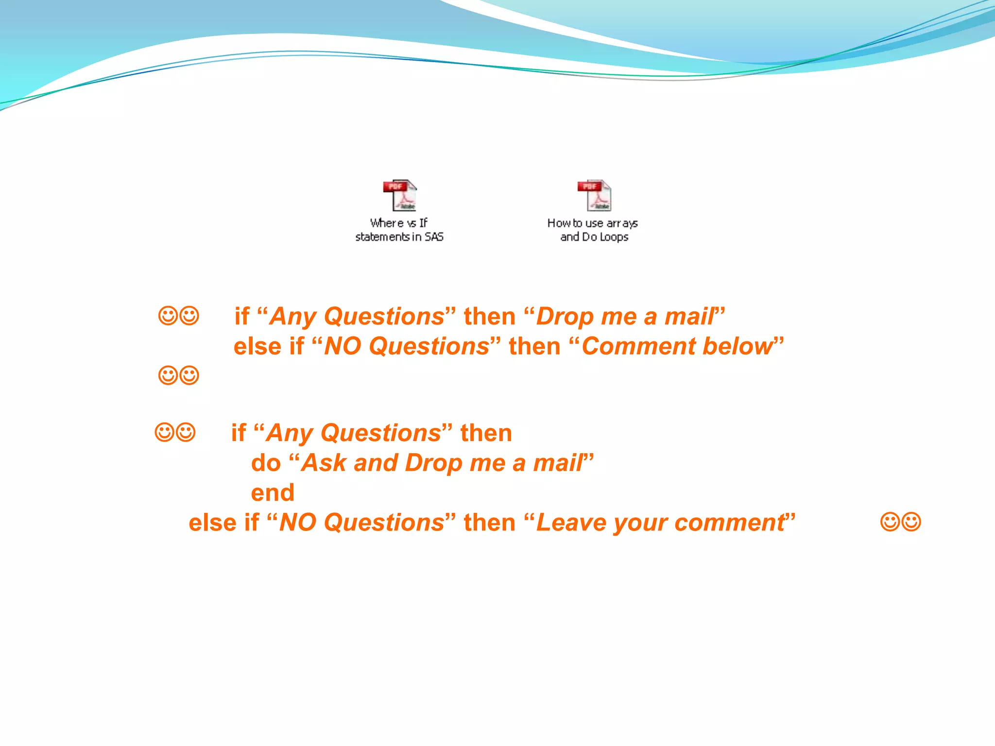 Conditional statements in sas | PPT