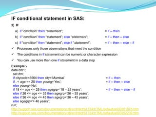 Conditional statements in sas | PPT